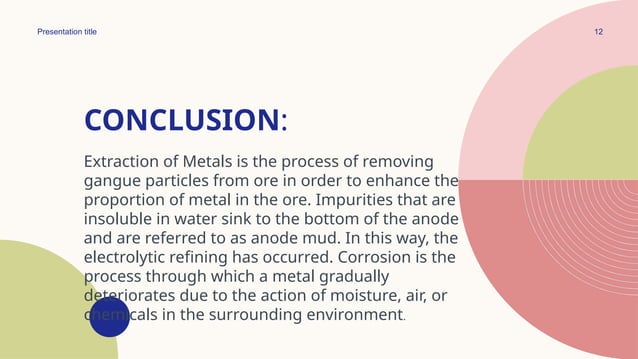 Extraction of metals.pptx .this give an correct explanation on metal ...