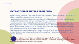 Extraction of metals.pptx .this give an correct explanation on metal ...