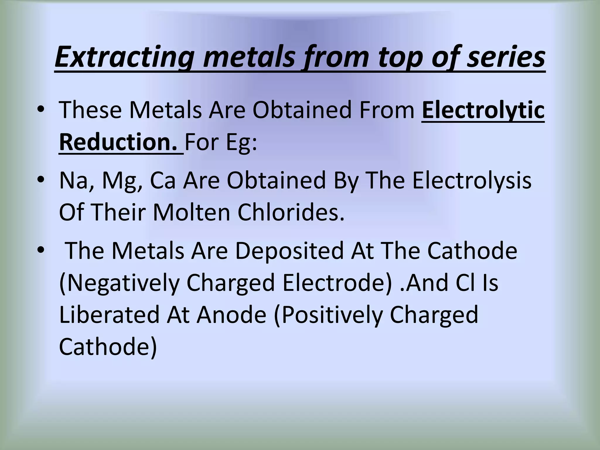 Extraction of metals chemistry | PPTX