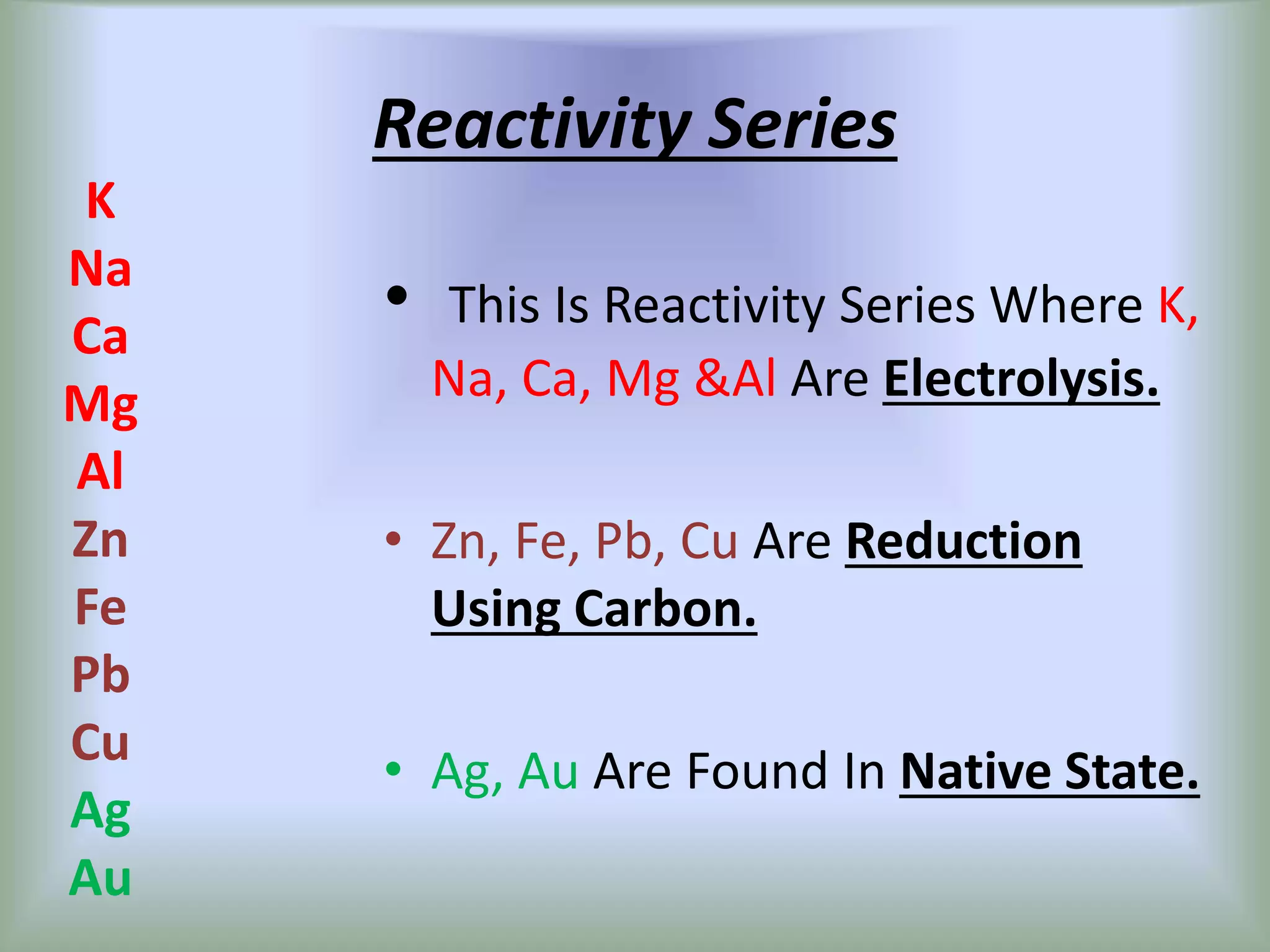 Extraction of metals chemistry | PPTX