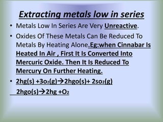 Extraction of metals chemistry | PPTX