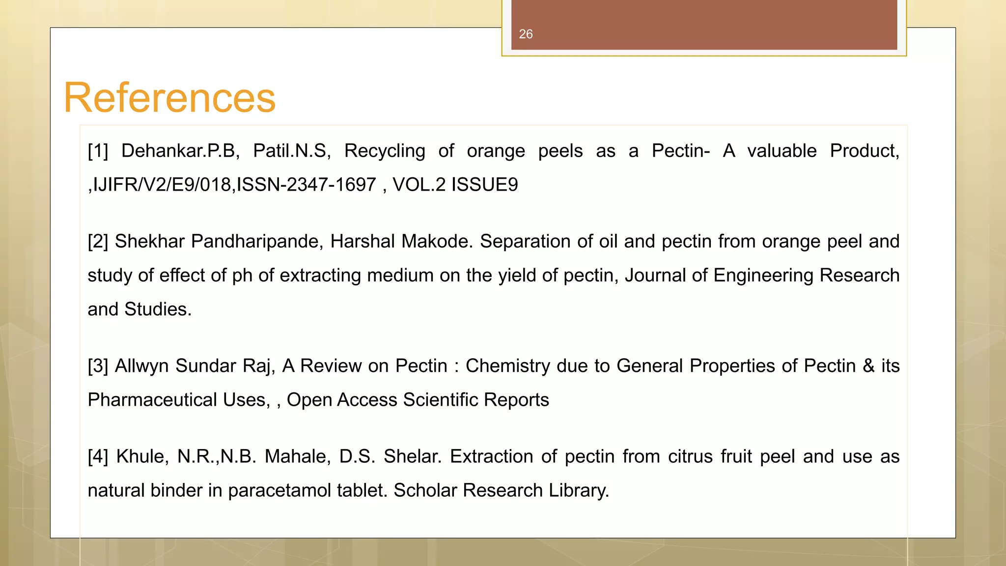 Extraction Of Pectin Pptx