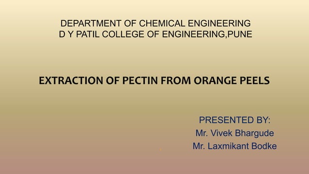 Extraction of pectin | PPTX