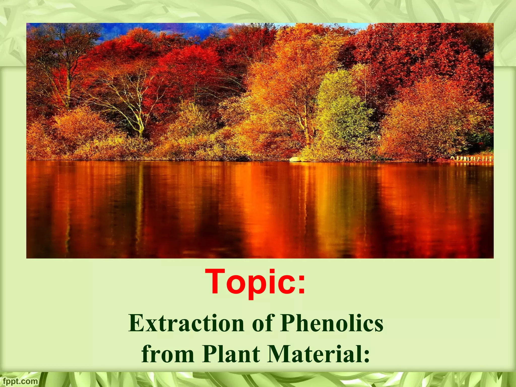 Extraction of phenolics | PPT