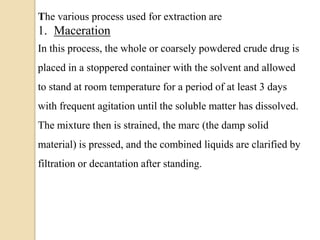 Extraction of plant contituents | PPTX