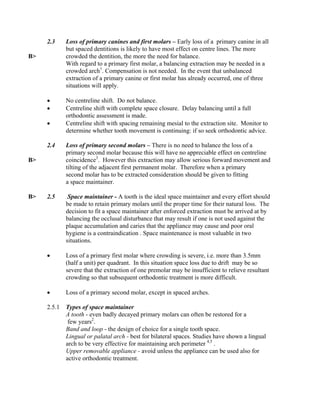 Extraction of primary teeth balance and compensation | PDF