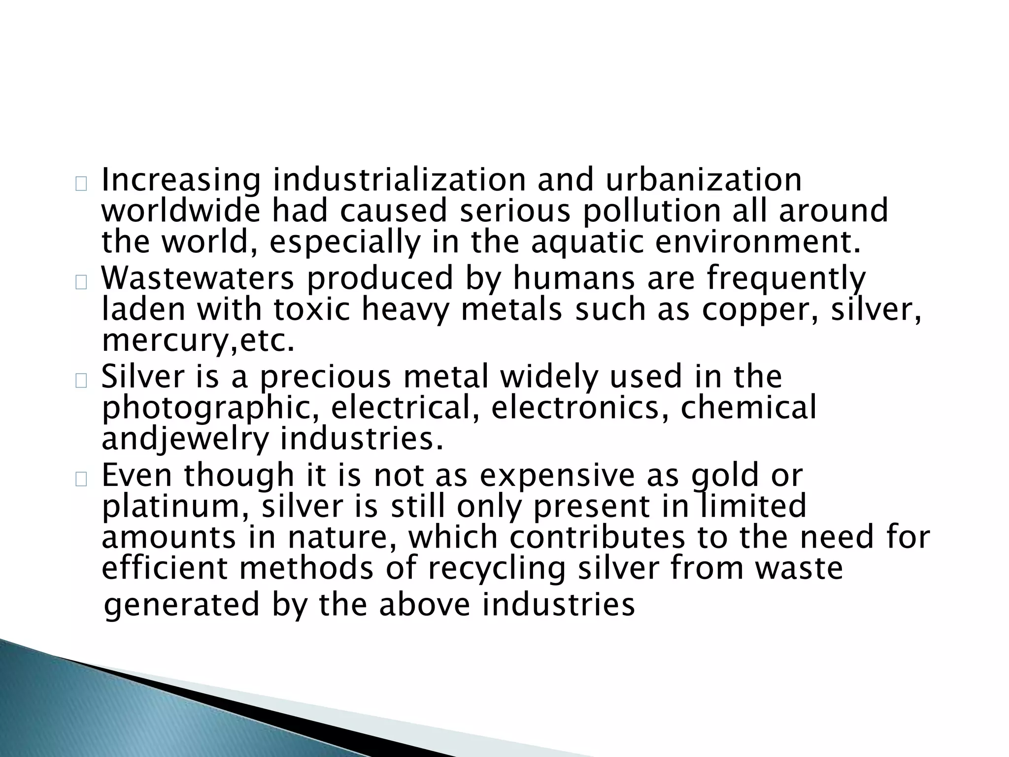 Extraction of silver from photographic waste | PPTX