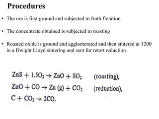 Extraction of zinc | PPTX