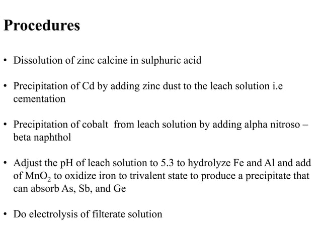 Extraction of zinc | PPTX
