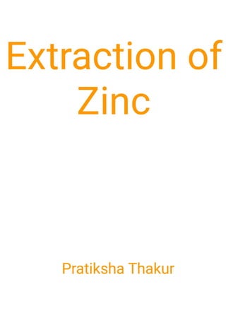 Extraction of Zinc | PDF