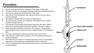 Extraction, (Soxhlet Extraction) | PPT