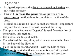 Extraction process Pharmaceutics I 20111 | PPTX
