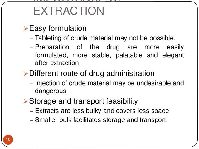 Extraction processes