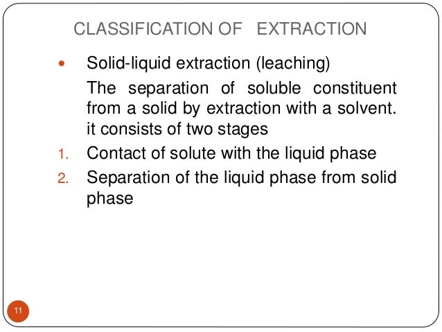 Extraction processes