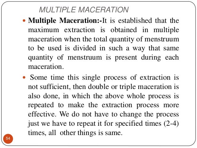 Extraction processes