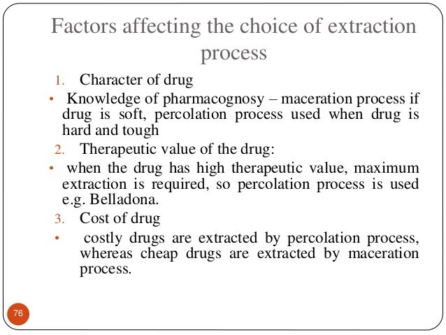 Extraction processes