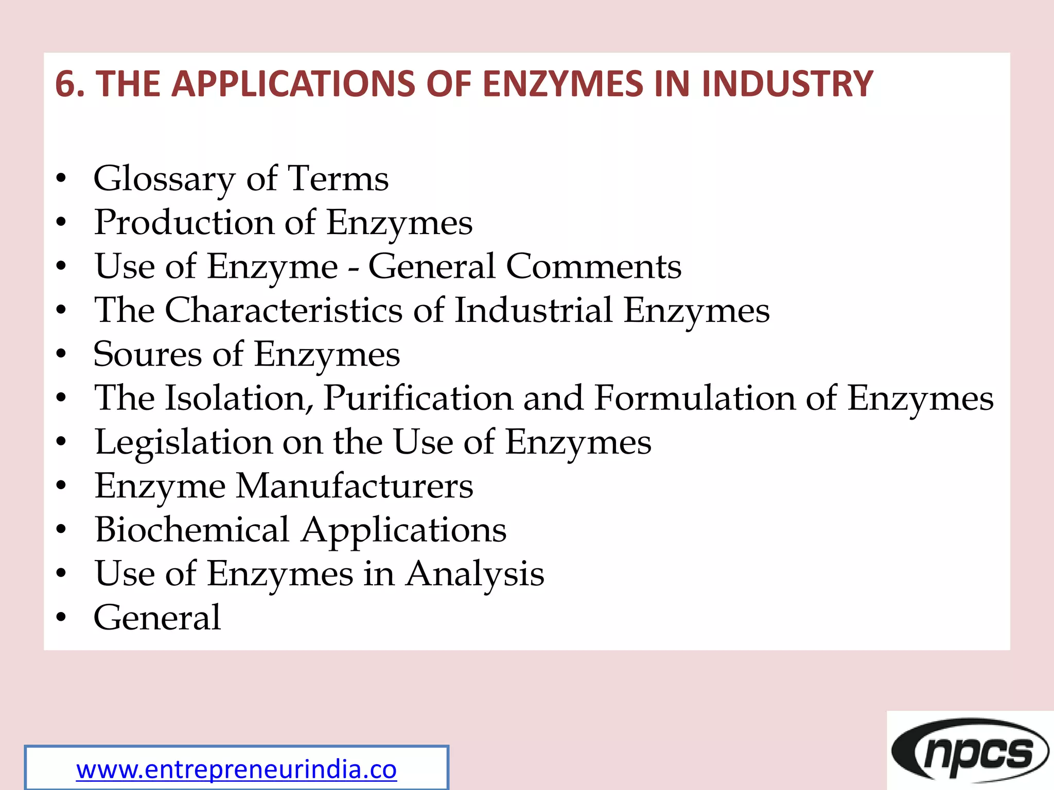 Extraction, Purification and Production of Enzymes (Biotechnology) | PDF