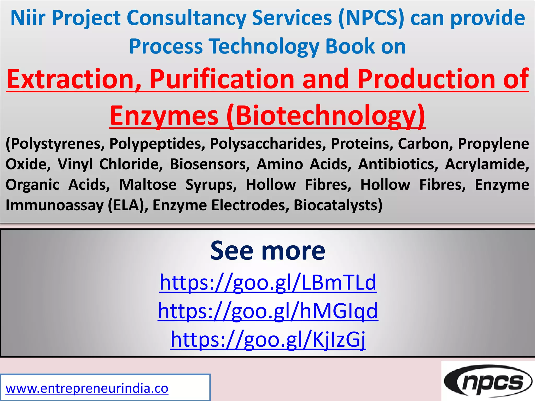 Extraction, Purification and Production of Enzymes (Biotechnology) | PDF