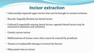 extractions in the field of orthodontics | PPTX