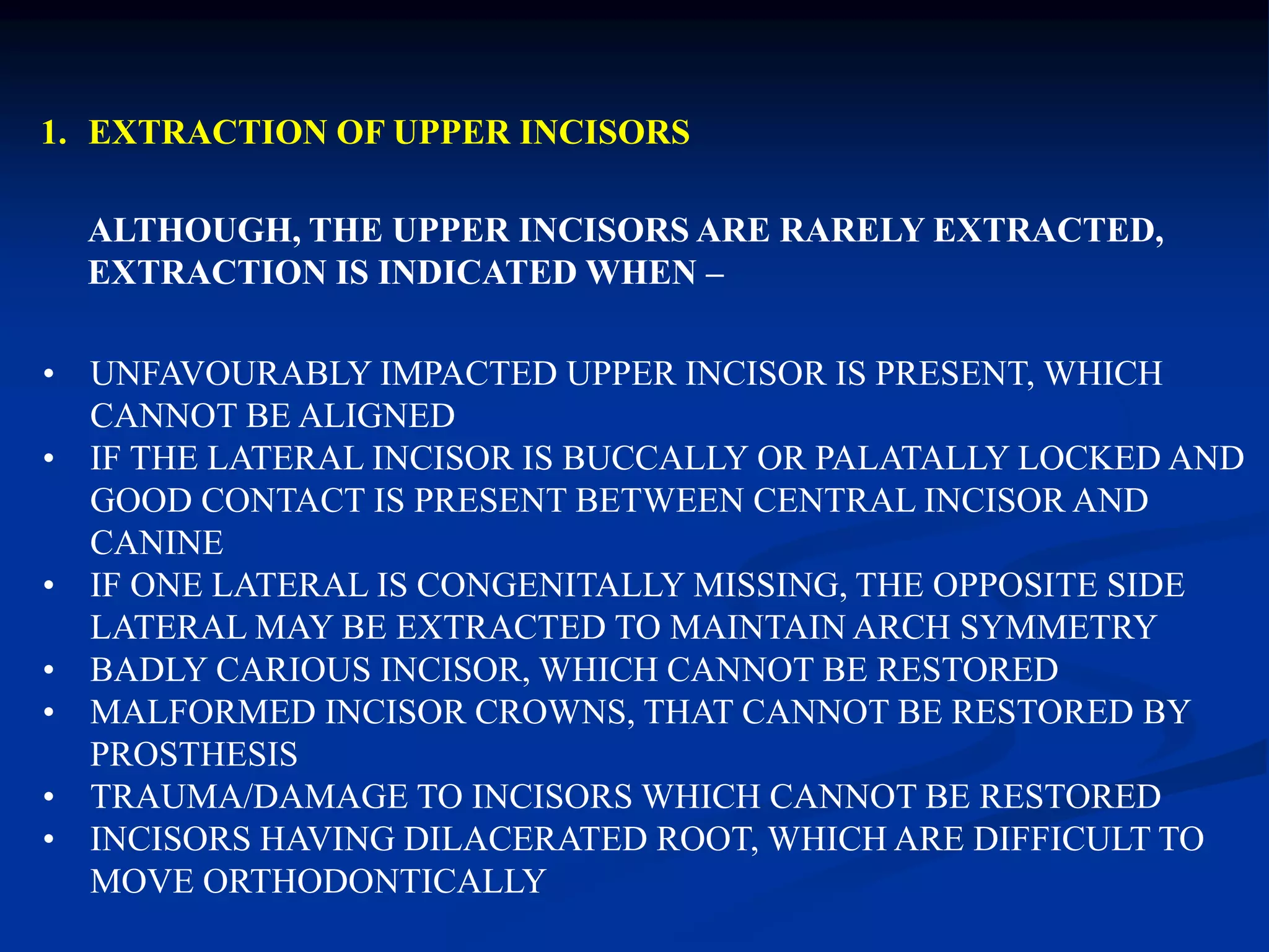 Extractions in orthodontics | PPT
