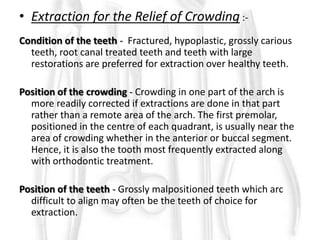 Extractions in orthodontics ug | PPTX