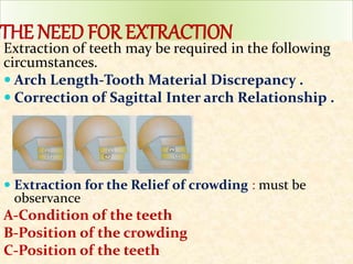 Extraction teeth for gaining space in orthodontics | PPTX