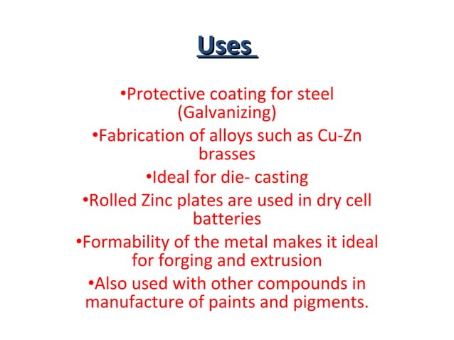 Extractive Metallurgy Presentation (Zinc) | PPT | Cooking | Food & Drink