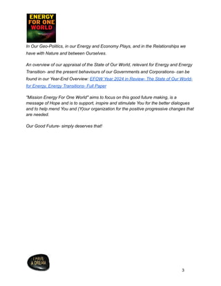 Extract of Mission Energy For One World Foundation 2025 | PDF