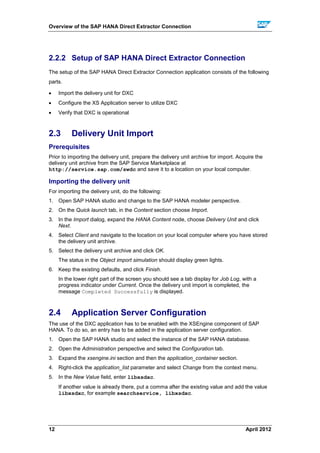 SAP HANA direct extractor:Data acquisition | PDF
