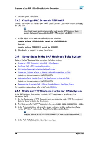 SAP HANA direct extractor:Data acquisition | PDF