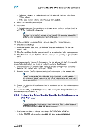 SAP HANA direct extractor:Data acquisition | PDF