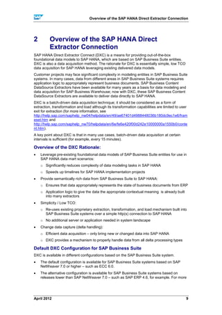 SAP HANA direct extractor:Data acquisition | PDF