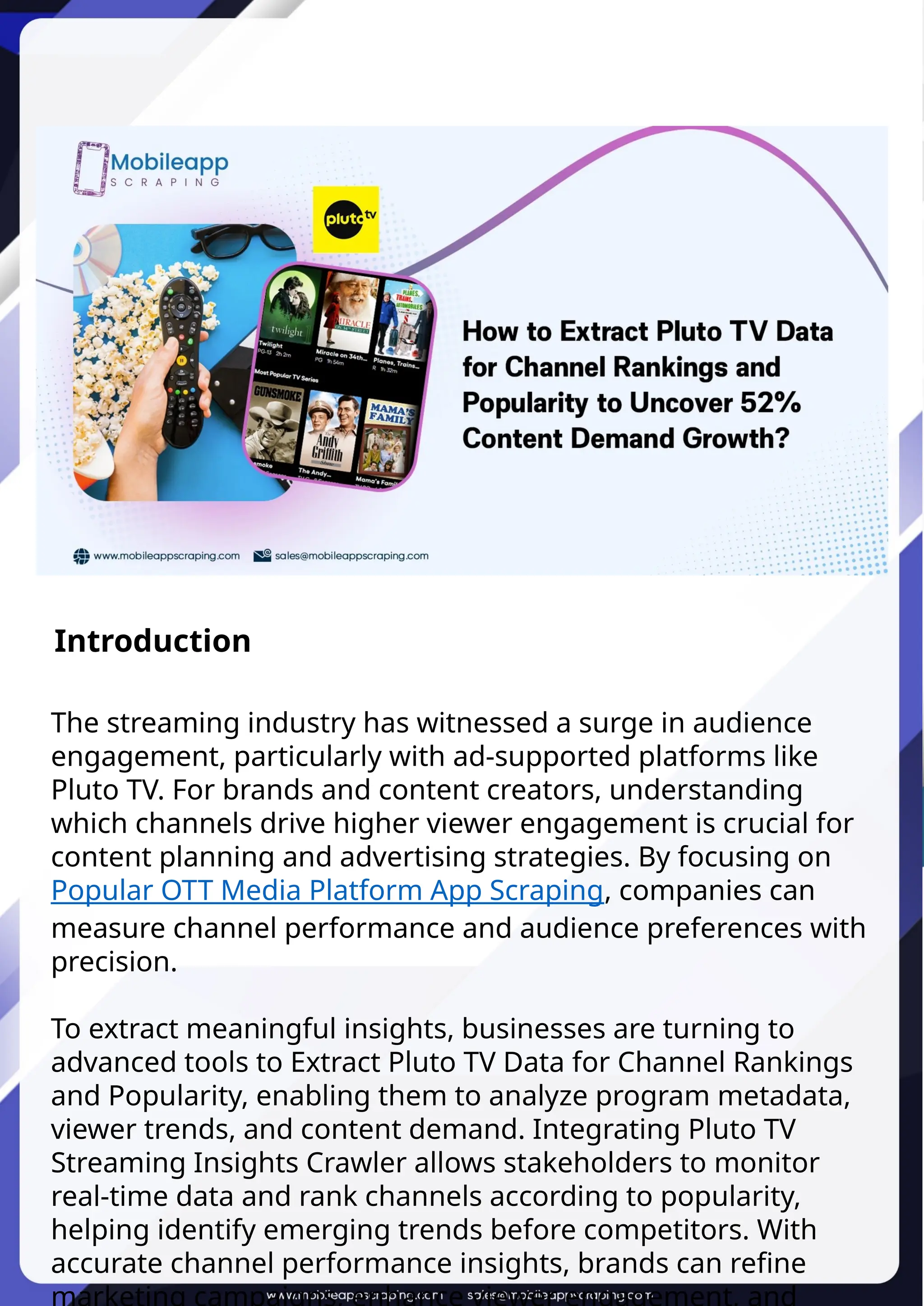 Extract Pluto TV Data for Channel Rankings and Popularity.pptx