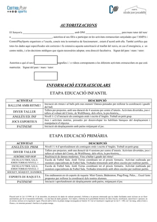 Extraescolars | PDF