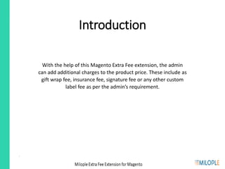 Magento Extra Fee extension: User Guide | PPT
