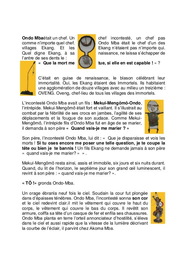 Extrait de mvett exil de mekui mengômô ondo illustré ce2 b 2015 2016