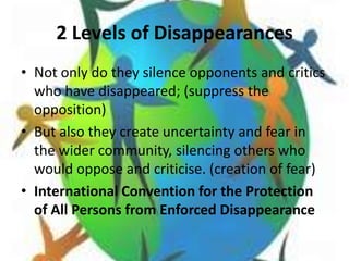 Extrajudicial killings and Involuntary Disappearances | PPTX