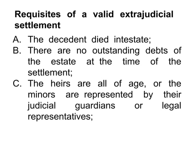 Extrajudicial settlement.pptx | Law