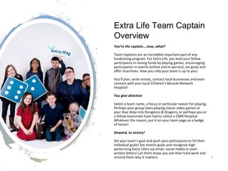 Extra life Team Captain | PPT
