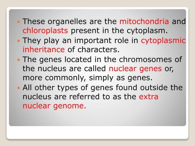 Extra nuclear genome.power point presentation | PPTX | Biological ...