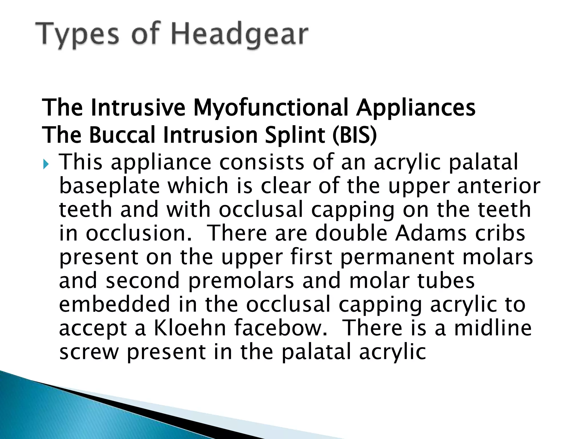 Extraoral orthodontic appliances / for orthodontists by Almuzian | PPTX