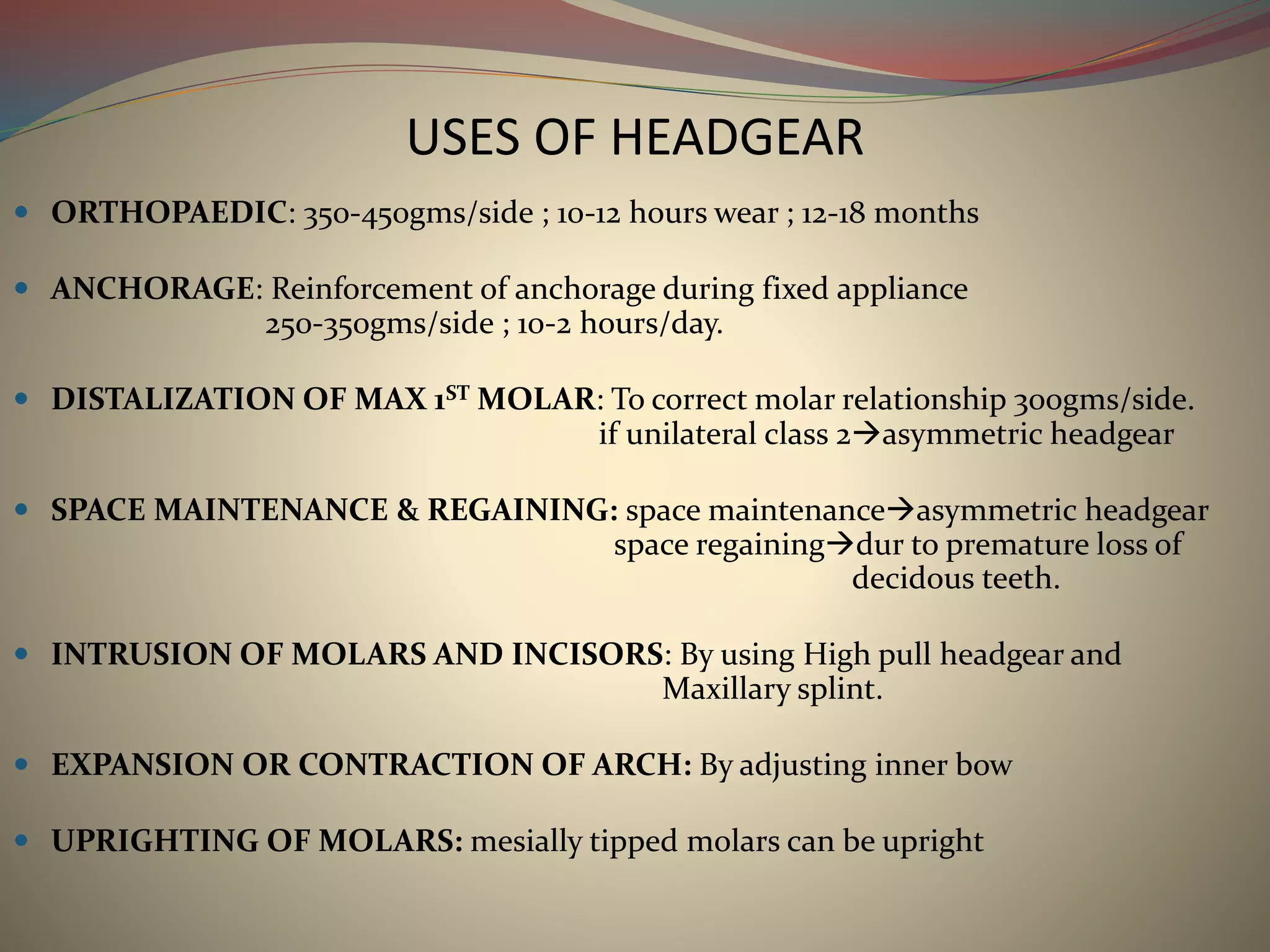 Extraoral orthopaedic appliance(headgear) | PPTX