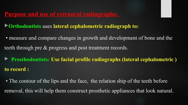 Extraoral radiograph lecture | PPT