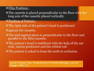 EXTRA ORAL RADIOGRAPHY | PPTX