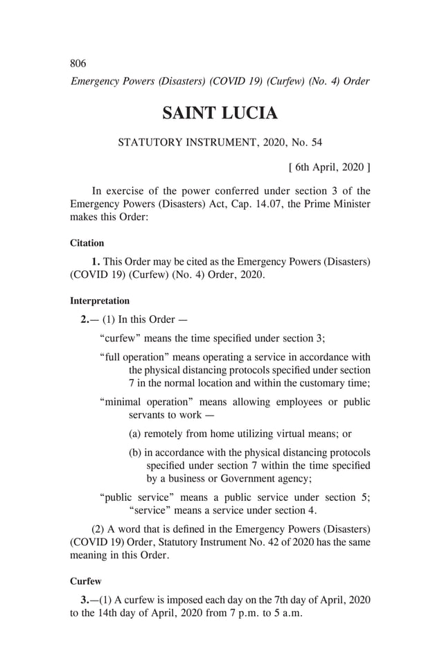 STATUTORY INSTRUMENT No. 54 of 2020 | PDF | Infectious Diseases ...