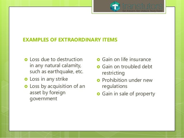 Extraordinary Items | Accounting