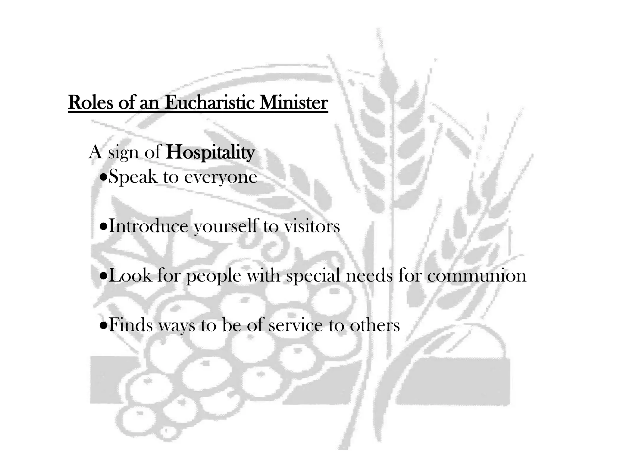 Extraordinary minister of holy communion instruction 2011 | PPSX