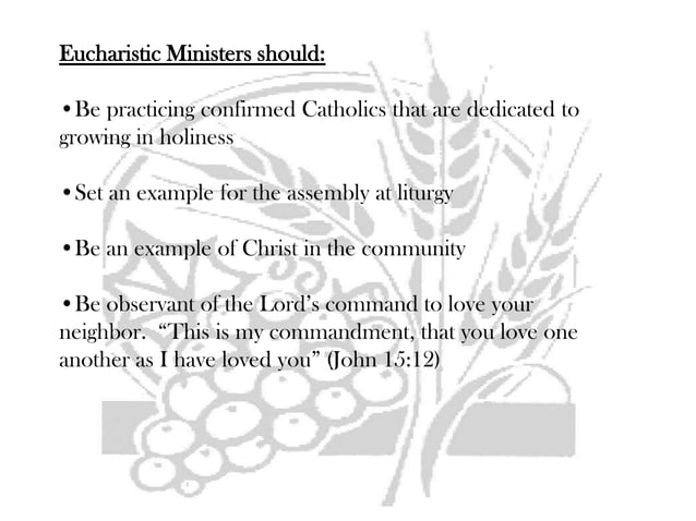 Extraordinary minister of holy communion instruction 2011 | PPT | Free ...