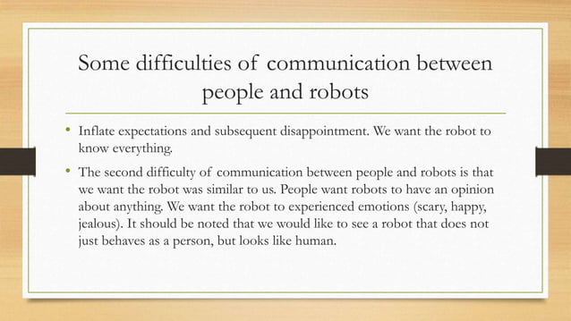Extrapersonal communication | PPTX | Robotics | Technology & Computing