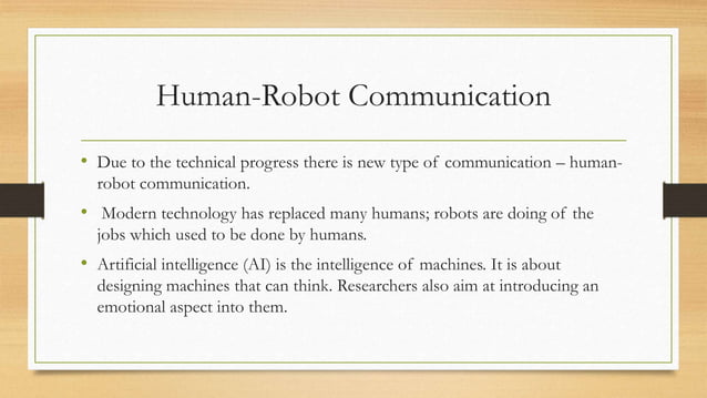 Extrapersonal communication | PPTX | Robotics | Technology & Computing